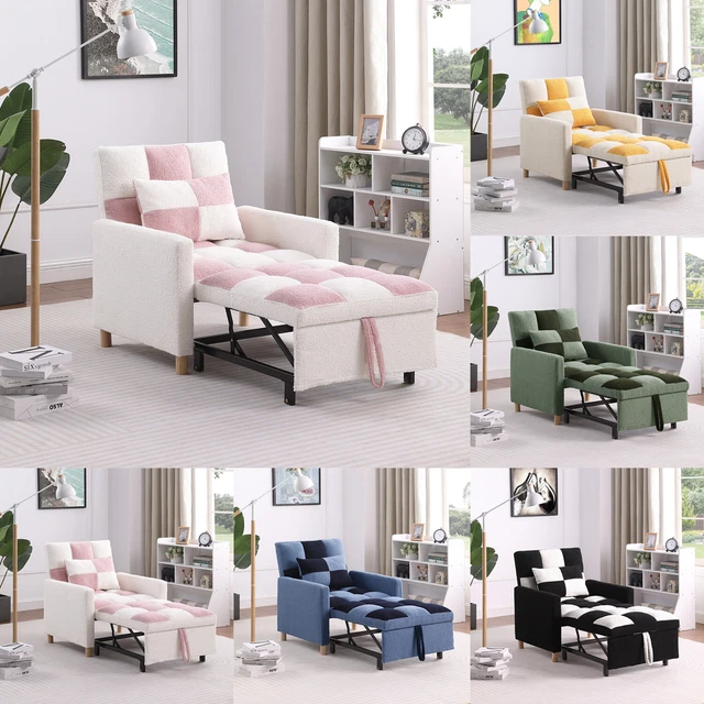 CONVERTIBLE SOFA BED Chair 3in1 Multi-Function Folding Recliner Sleeper ...