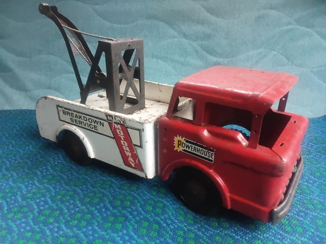 POWERHOUSE LOUIS MARX & Co Breakdown Wrecker Tow Truck Tin Lorry Tonka ...