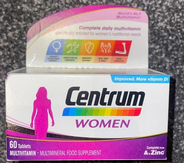 CENTRUM MULTIVITAMIN TABLETS for Women - Pack of 60 £9.99 - PicClick UK