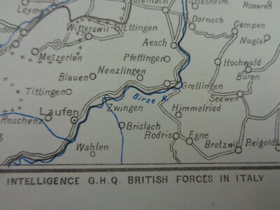 WW1 (1918) BRITISH INTELLIGENCE MAP of WESTERN FRONT (ALSACE, River ...
