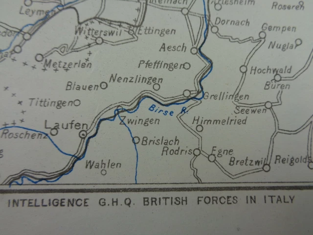 WW1 (1918) BRITISH INTELLIGENCE MAP of WESTERN FRONT (ALSACE, River ...