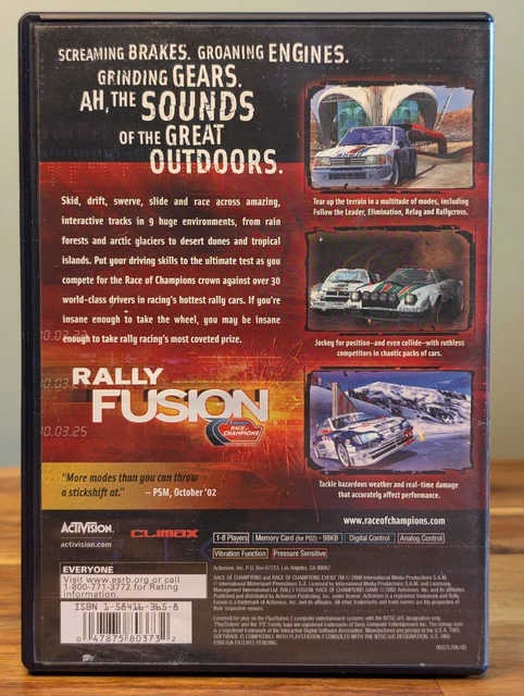 RALLY FUSION: RACE of Champions (Sony PlayStation 2, 2002) CIB w/ Reg ...