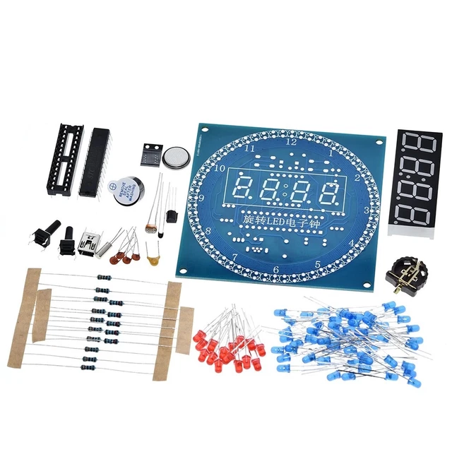 MCU STC15W408AS WATER Lamp DIY Kit Rotating LED LED Display Alarm Clock ...