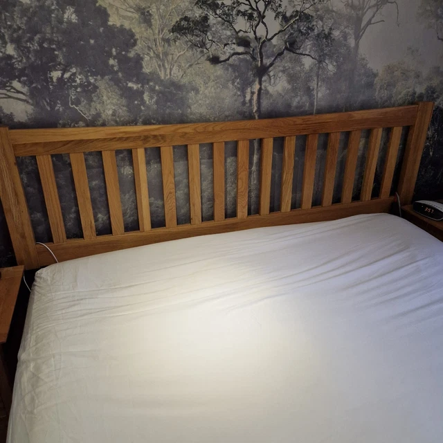 SUPER KINGSIZE BED Frame with Mattress Collection Only and Oak ...