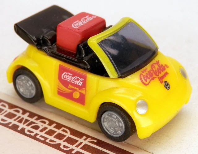VOLKSWAGEN NEW BEETLE Cabrio Yellow COKE Coca-Cola VW Beetle Pull-Back ...