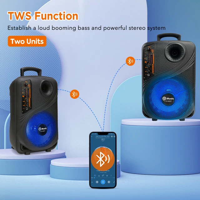 2025 BLUETOOTH SPEAKER Subwoofer Wireless Portable Stereo Bass USB TF ...