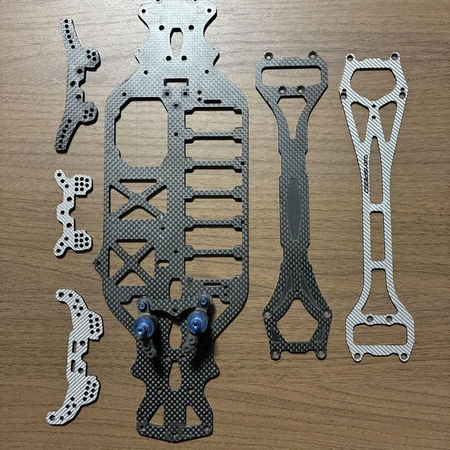 MR4TC RC DRIFT Car Carbon Fiber Chassis Kit Shock Towers Parts Set High ...