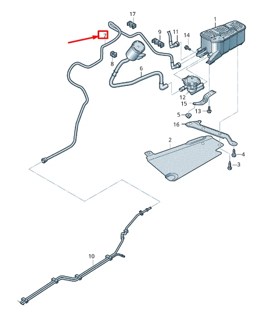 AUDI A4 B9 Evaporative Emissions System Breather Line 8W0201991B NEW ...
