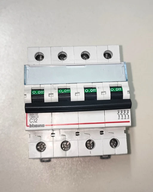 BTICINO FH84C32 Interruttore magnetotermico BTDIN100 4P curva C - In= 32A EUR 70,00 - PicClick IT