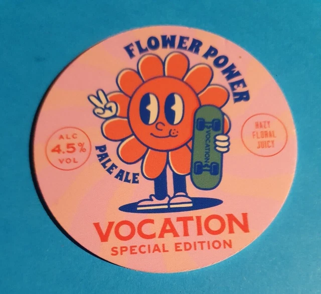 CRAFT BEER KEG pump font badge VOCATION brewery FLOWER POWER ale ...