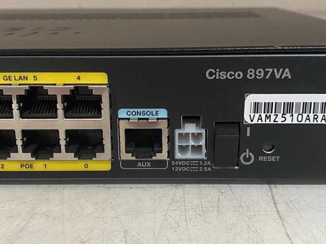CISCO C897VA-K9 ROUTER & Power Supply & Power Lead 897Va K9 Cisco897Va ...