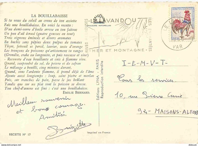 RECETTES DE CUISINE - Bouillabaisse - Santons de Provence - CPM - Voir ...
