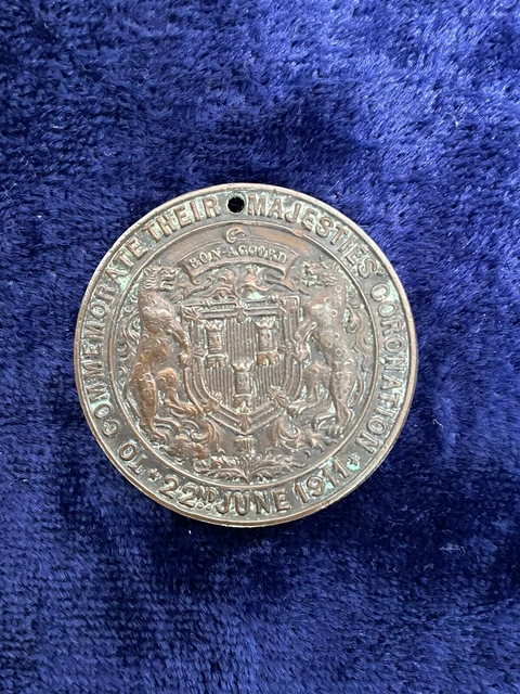 1911 KING GEORGE V & QUEEN MARY CORONATION COIN MEDALLION ~ 22 JUNE ...
