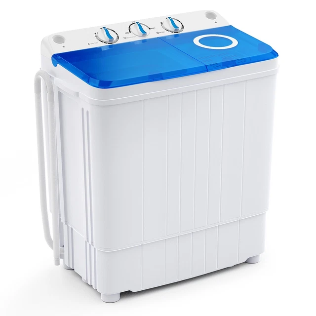 COSTWAY PORTABLE MINI Washing Machine 4.5 kg Compact Twin Tub Laundry ...