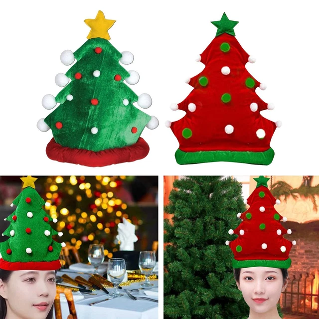 CHRISTMAS TREE HAT Photo Props Head Wear Women Men Xmas Costume ...