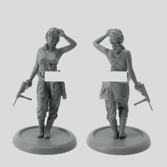 1/35 ARMY FEMALE Fighter Gun Cadet Resin Figure Model Kit Unassembled ...