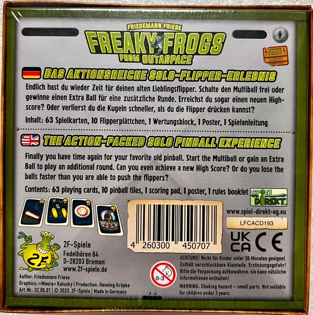 FREAKY FROGS FROM Outaspace 2F-Spiele Solitärspiel Card Game Kenner $49 ...