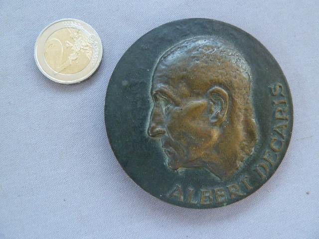 ANCIENNE MÉDAILLE DE table en bronze "ALBERT DECARIS" EUR 10,00 ...