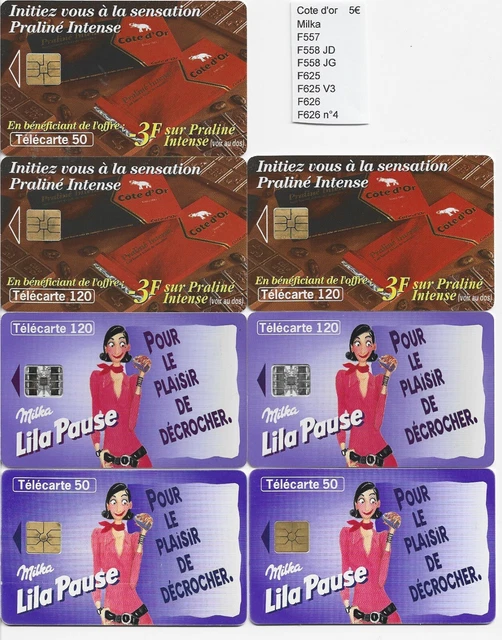 LOT TÉLÉCARTES COTE D'OR MILKA (liste sur scan) EUR 5,00 - PicClick FR