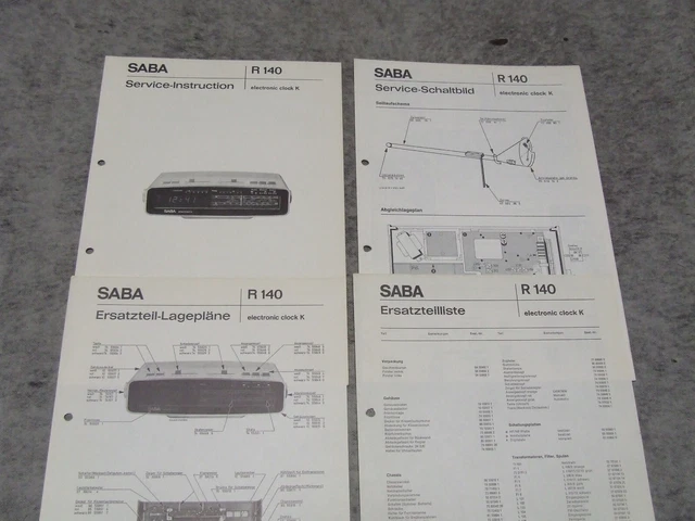 SCHALTPLAN SERVICE MANUAL für Radiowecker Uhrenradio Radio SABA memo ...