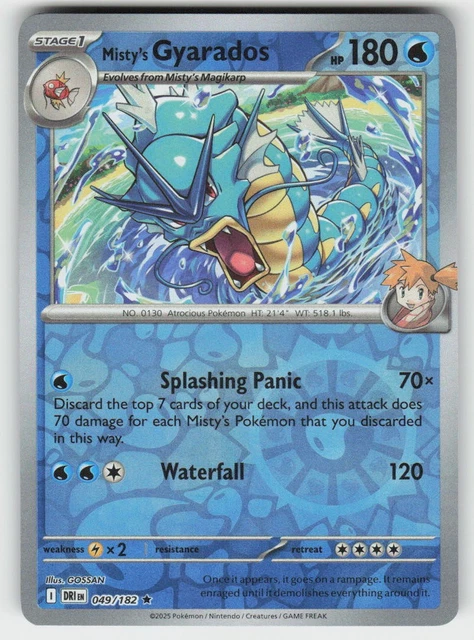 MISTY'S GYARADOS 049/182 Reverse Holo Rare Destined Rivals Pokemon NM ...