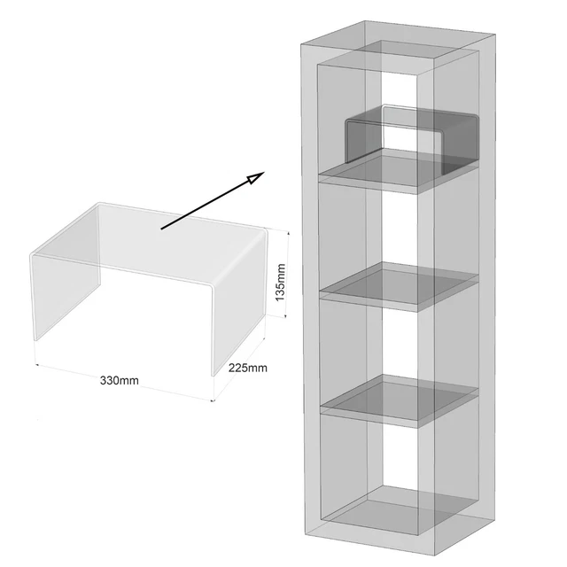 DISPLAY SHELVES FOR Ikea Kallax ,Acrylic Glass Insert Stand Riser ...