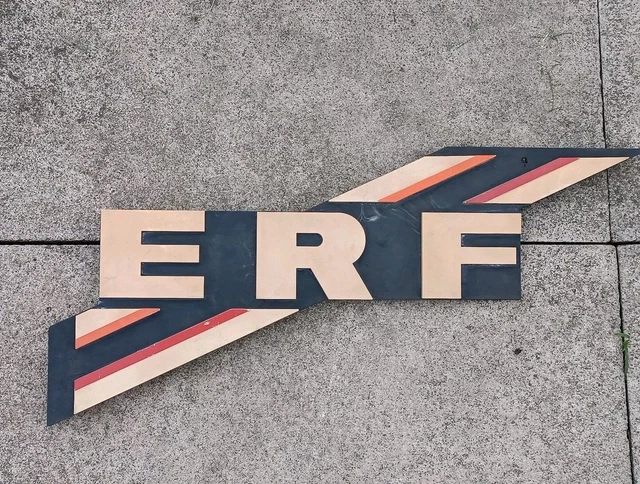 OLD VINTAGE ERF Lorry truck Radiator Grill badge emblem commercial ...