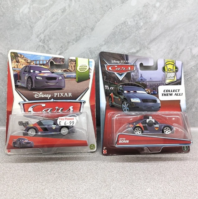 DISNEY PIXAR CARS 2 WGP Max Schnell & Crew Chief Otto Bonn pacchetto ...