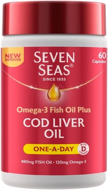 SEVEN SEAS OMEGA-3 Fish Oil Plus Cod Liver Oil One-a-Day - 120 Capsules ...