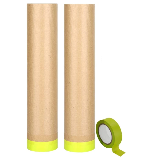 PRE-TAPED MASKING PAPER-24INCHX50FEET Tape and Drape Painters Paper ...