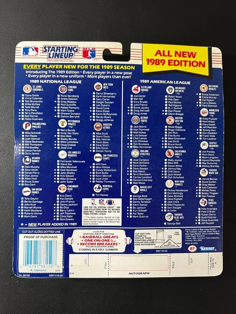 1989 FIGURINE ROGER Clemens Kenner Starting Lineup MLB Boston Red Sox ...