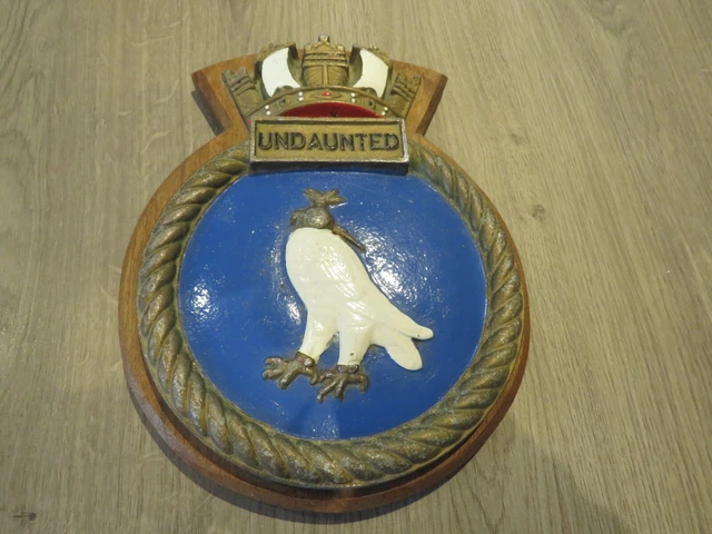 WW 2 ROYAL Navy U Class Frigate 'Hms Undaunted' Aluminium Ships Plaque ...