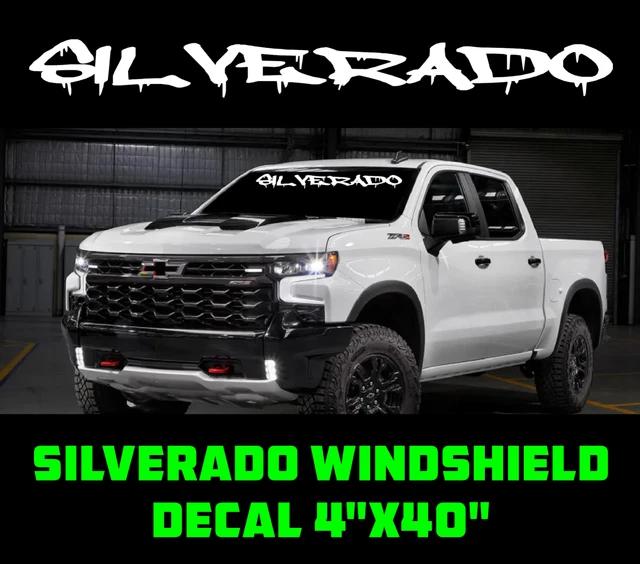 NEW CHEVROLET SILVERADO Windshield Graphic Vinyl Decal Sticker Vehicle ...