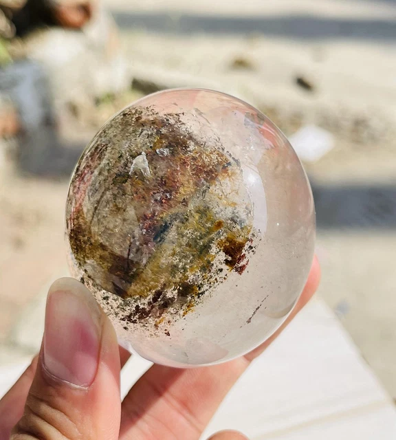 251G NATURAL GHOST Quartz Crystal Energy Healing Ball EUR 50,64 ...