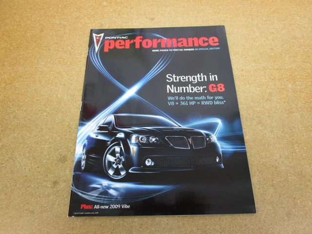 PONTIAC PERFORMANCE MAGAZINE Special 2008 G8 G6 brochure NUMÉRO ...