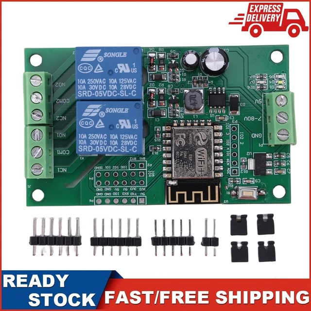 ESP8266 WIFI RELAY Board Dual Channel PCB Relay Module DC 5V 10A for ...