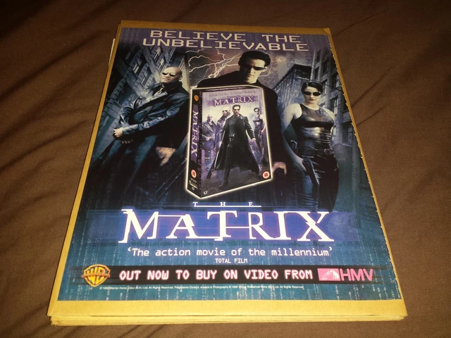 THE MATRIX - HMV VHS - 90's Magazine Advert - Retro Art £8.49 - PicClick UK