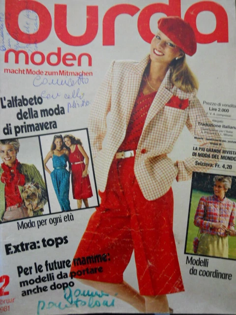 BURDA MODEN N 2 1981 - con cartamodelli - [M11] EUR 9,76 - PicClick FR