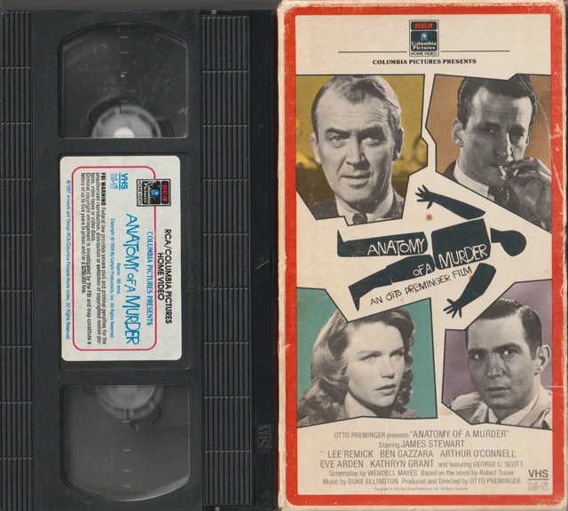ANATOMY OF A Murder (VHS, 1989) Anatomy of a Murder VHS, 1959, RCA ...