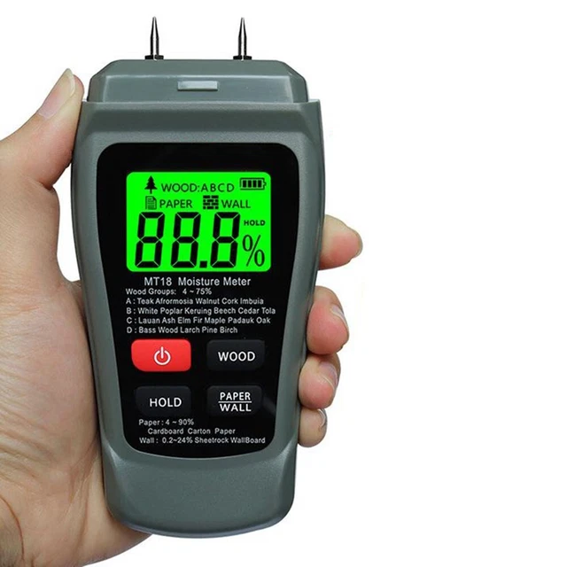 PIN MOISTURE METER for Wood and Building Materials Wide Measuring Range ...