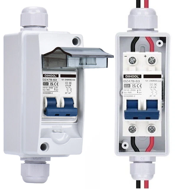 PV DISCONNECT BOX DC12-240V, 40A Circuit Breaker Solar System Isolator ...