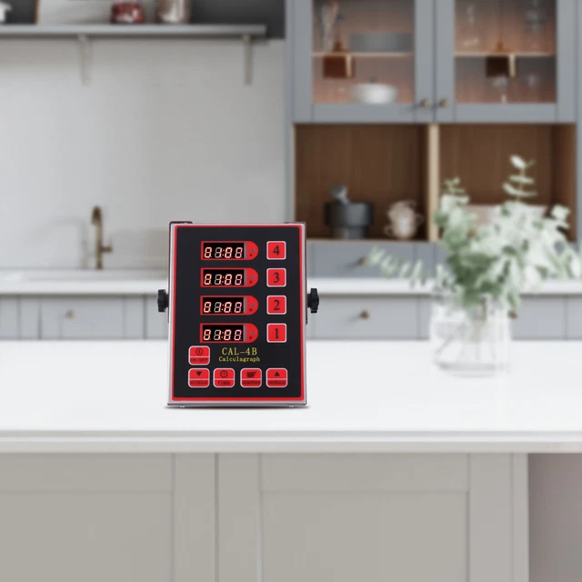 COMMERCIAL 4-CHANNEL DIGITAL Kitchen Timer CAL-4B Restaurant Cooking ...