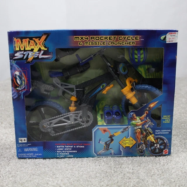 MAX STEELE MX4 Rocket Cycle & Missile Launcher boîte SCELLÉE 1999 ...