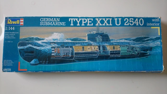 REVELL 1:144 TYPE Xxi German Submarine,U-Boat With Interior Model Kit ...
