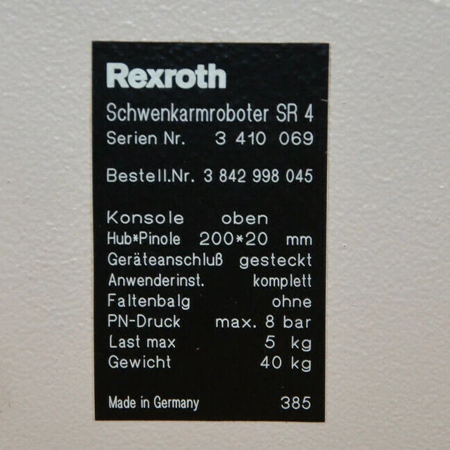 BOSCH REXROTH SWIVEL arm robot turbo SCARA SR4 plus + control unit ...