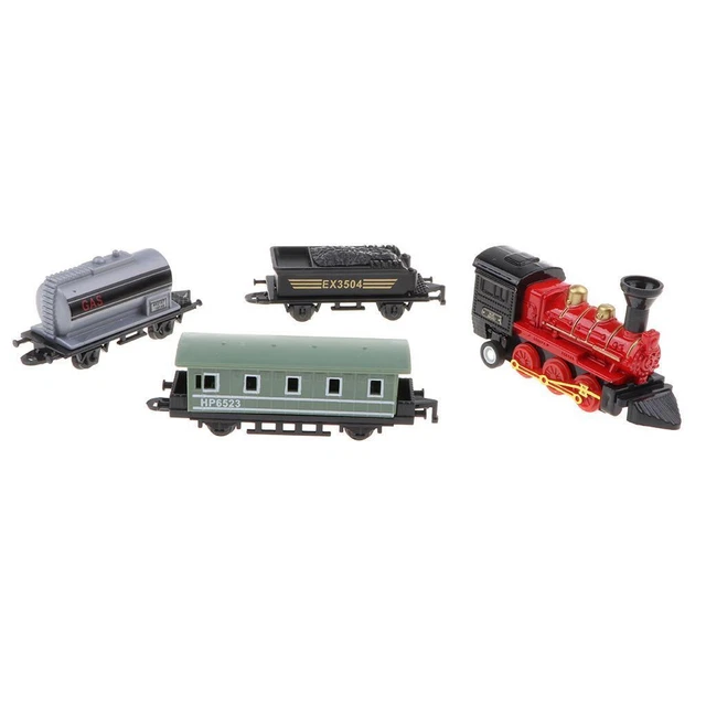 RED PULL BACK Locomotive Steam Train Toy Set for Kids Toddler Party ...