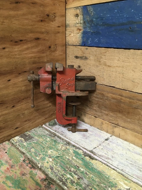 VINTAGE RECORD IMP no. 80 bench mount Vise Machinist Vice broad arrow ...