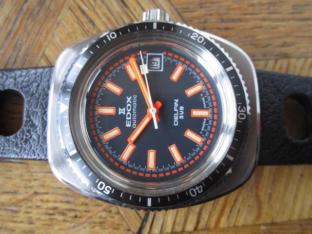 VIR VINTAGE NOS Steel EDOX Delfin Sub Diver Ref. 623 2307 4. Cal. ETA ...