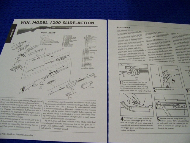 WINCHESTER 1200 SLIDE-ACTION Shotgun.. Legend/Exploded View/Disassembly ...