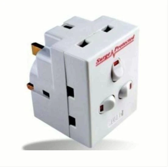 New Plug In Surge Protected 3 Way Neon Switched Socket Adaptor 13a Uk Mains £11 45 Picclick Uk